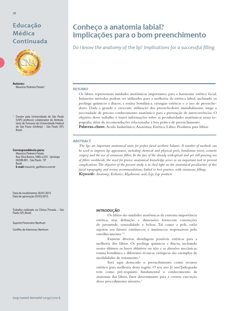Anatomia Labial PDF | PDF | Artéria | Mecânica dos fluidos
