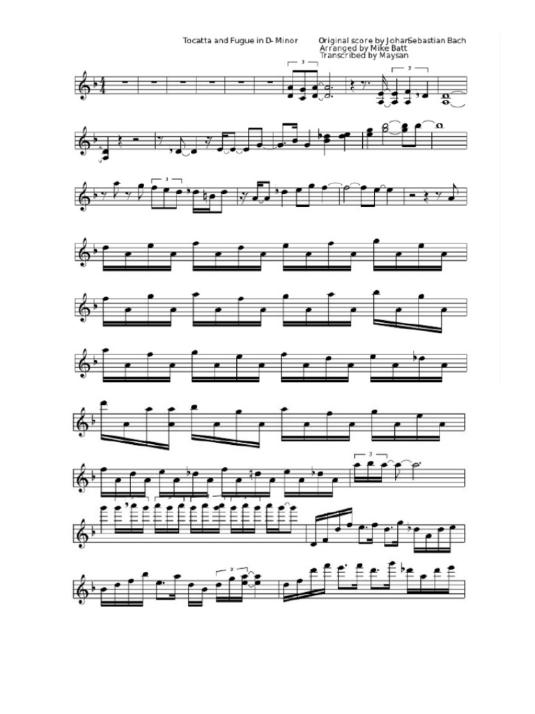 Vanessa-Mae Toccata & Fugue | PDF