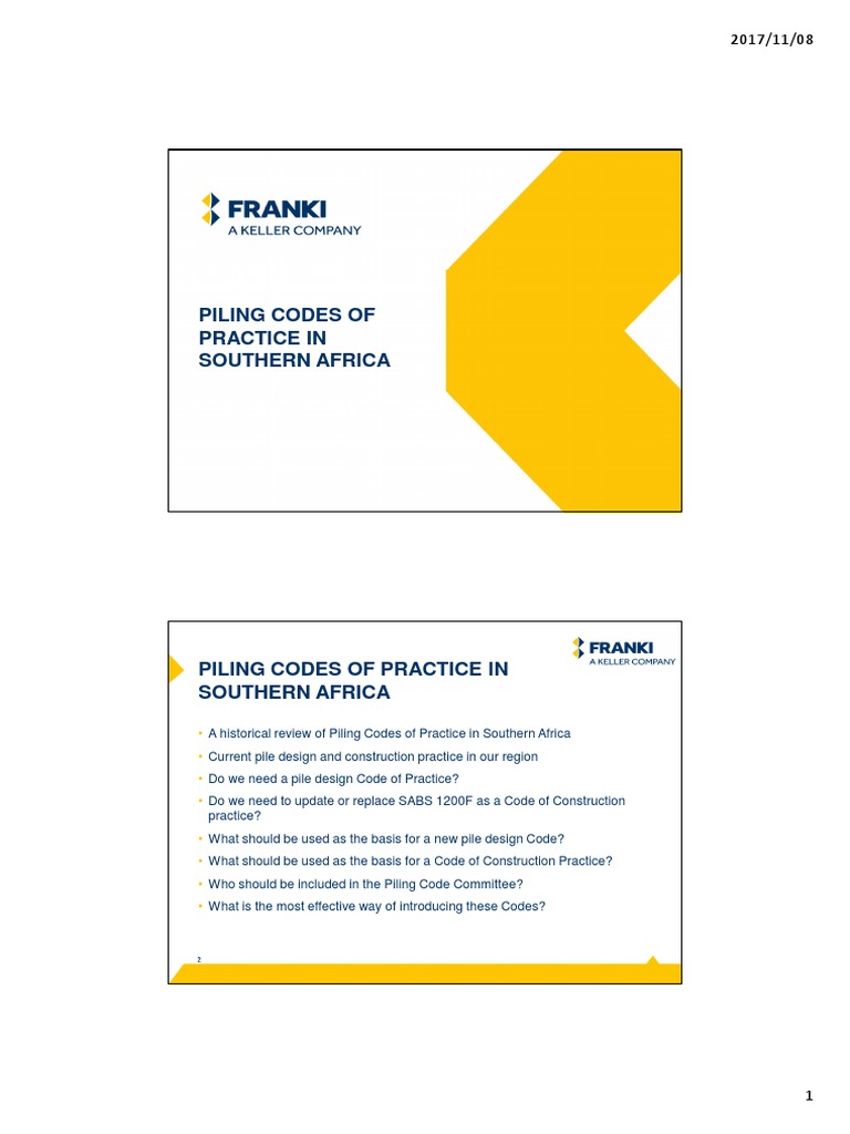 Piling Codes of Practice in Southern Africa | PDF | Deep Foundation ...