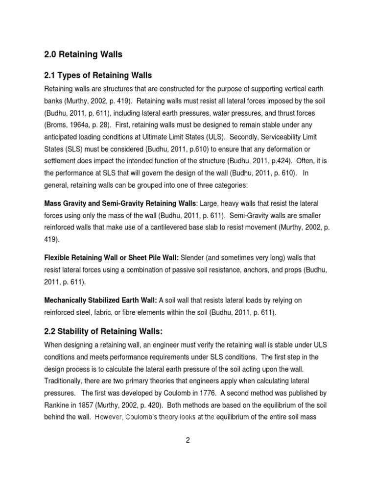 Types of Retaining Walls Explained | PDF