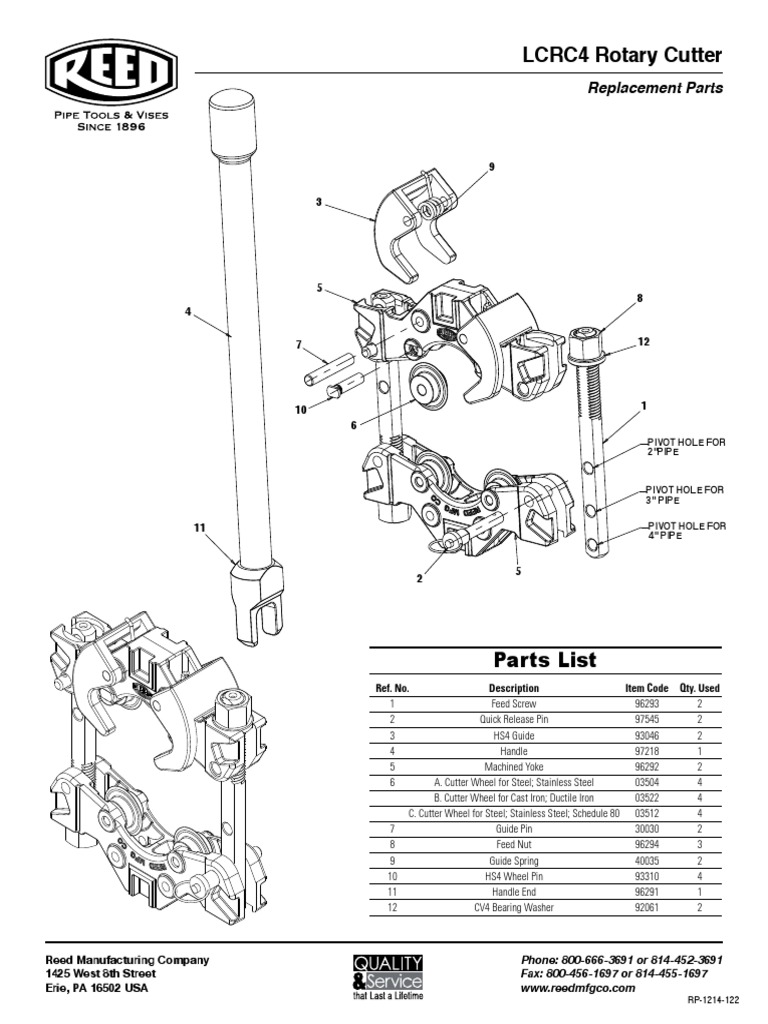 LCRC4 Rotary Cutter: Parts List | PDF | Metals | Building Materials