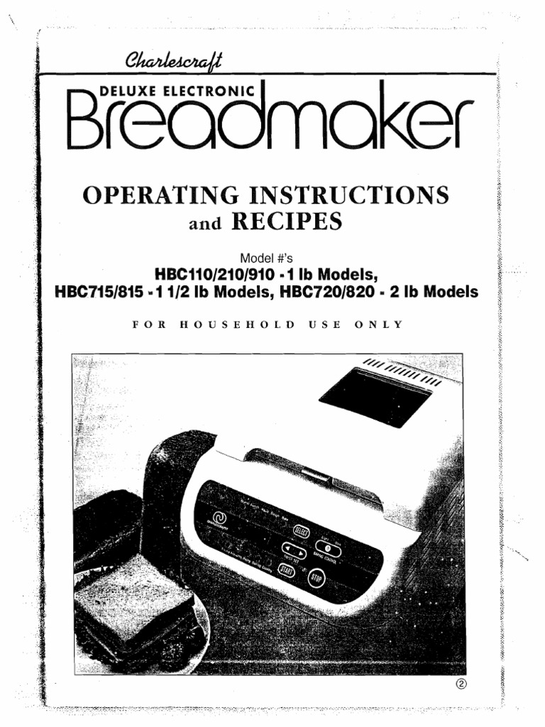 Charlescraft Deluxe Breadmaker Guide | PDF | Breads | Dough