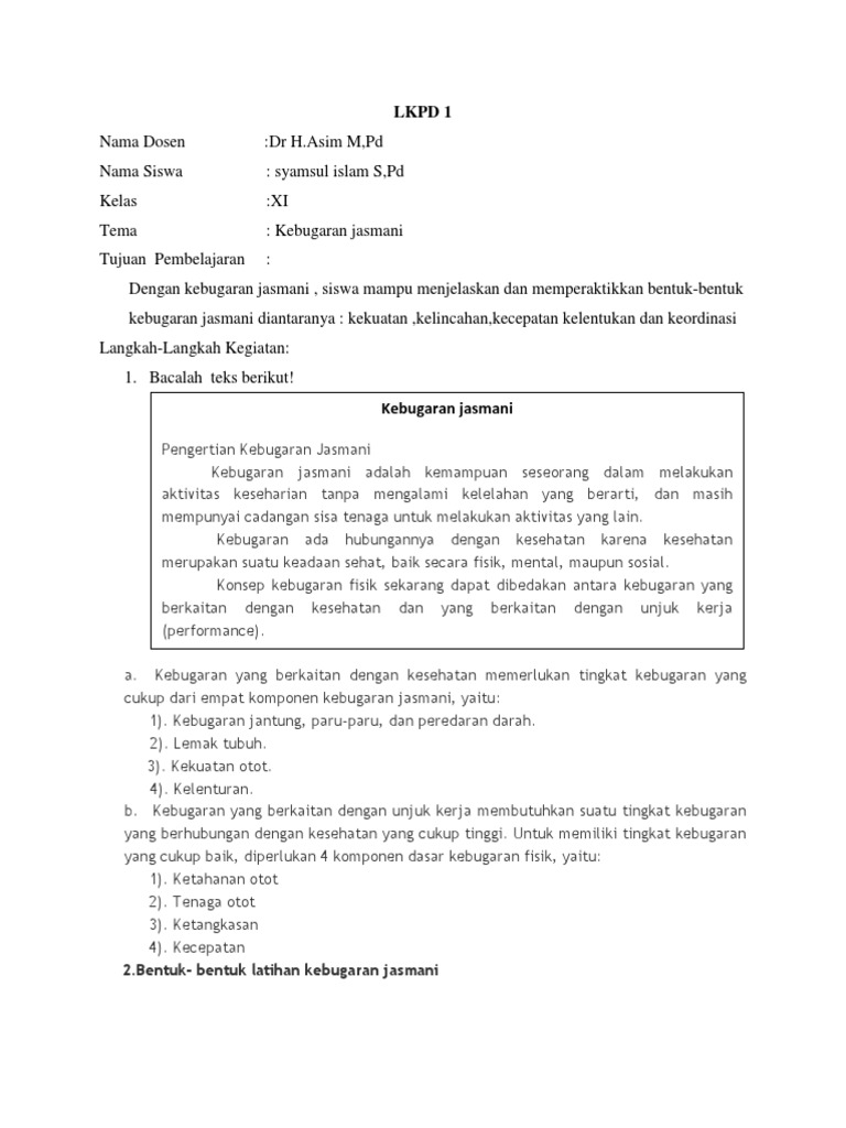 Contoh LKPD K13 | PDF