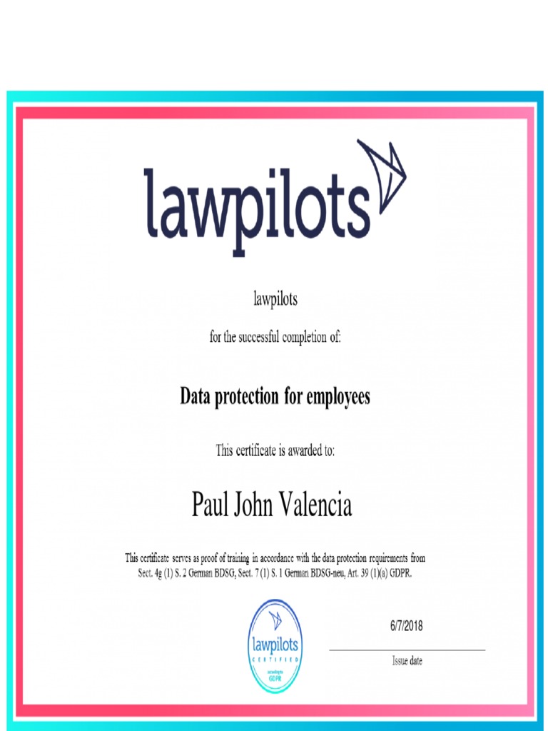 GDPR Certificate | PDF