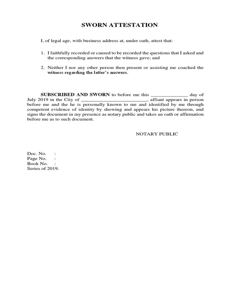 Sworn Attestation 2 | PDF