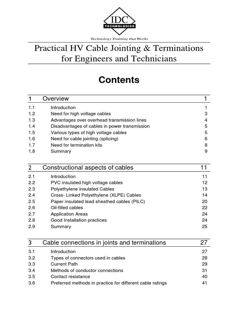 Practical HV Cable Jointing & Terminations For Engineers and ...