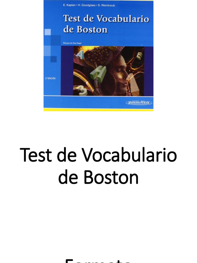 Test de Vocabulario de Boston Abreviado | PDF