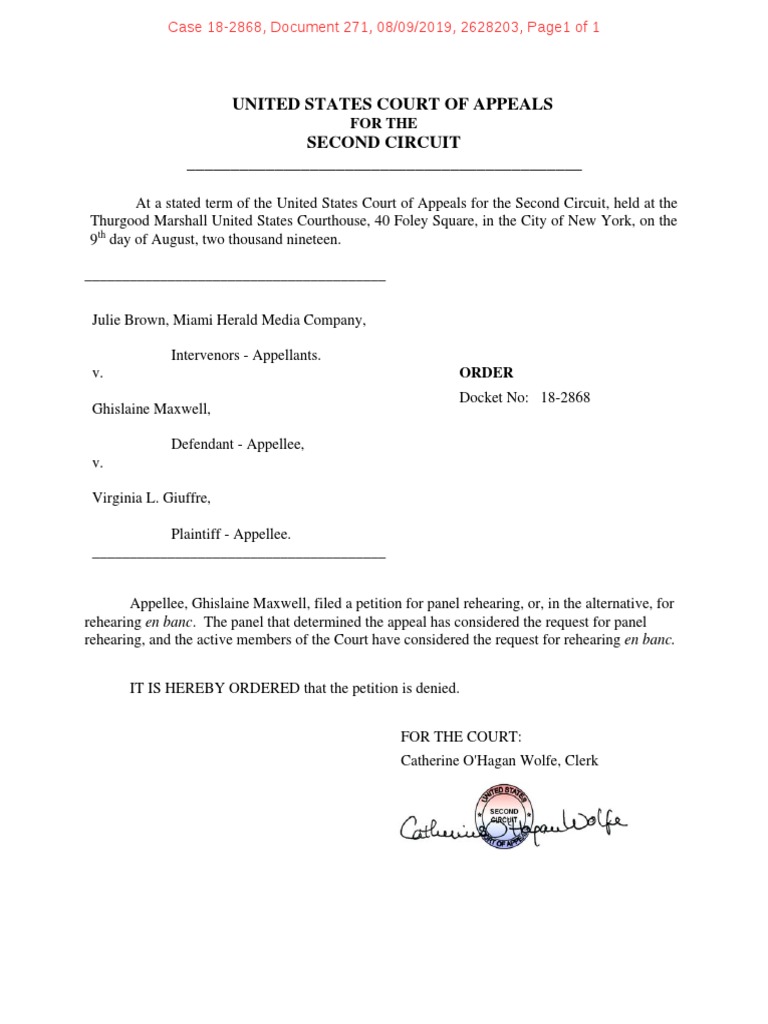 Epstein Unsealed Document Release: Case: 18-2868 08/09/2019 | PDF ...