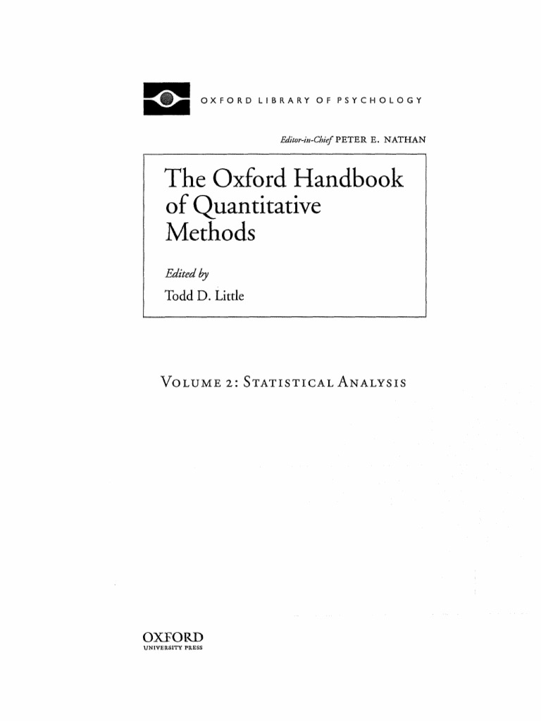 The Oxford Handbook Quantitative Methods: Todd D. Little | Download ...