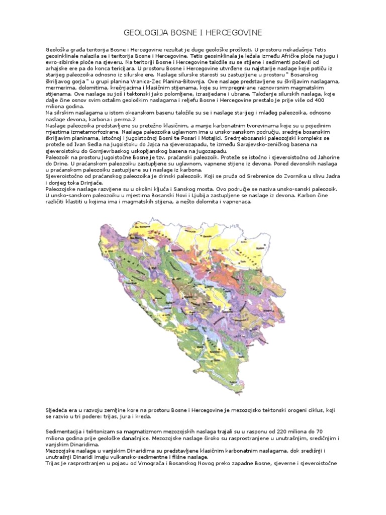 Geologija Bosne I Hercegovine | PDF