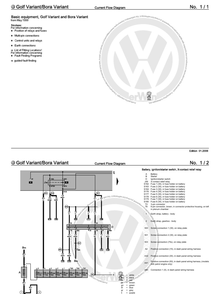 Volkswagen Golf 4 Electrical Wiring Diagrams PDF | PDF | Cars Of ...