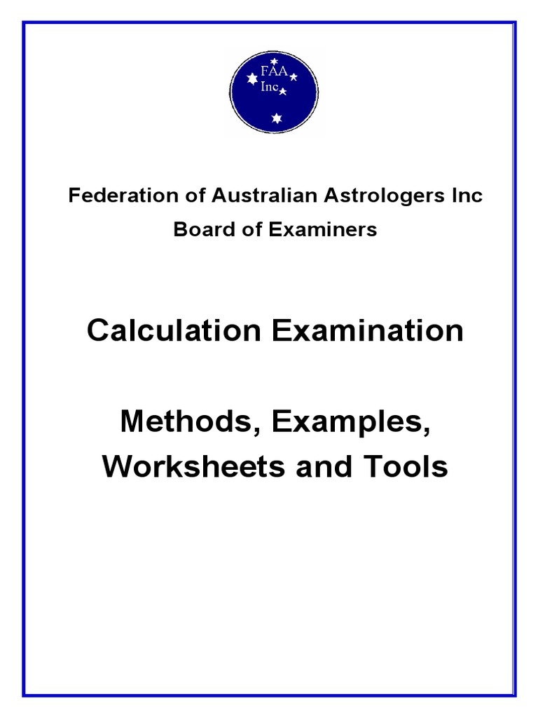 Calculation Examination Methods, Examples, Worksheets and Tools | PDF ...