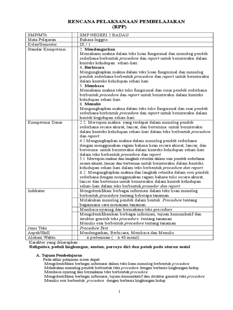 RPP LH 9-1 Rev. Procedure Text | PDF