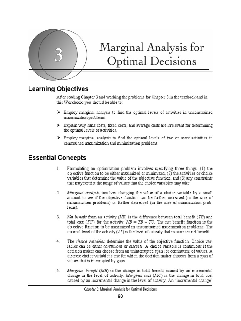 Marginal Analysis for Optimal Decision-Making | PDF | Marginal Cost ...