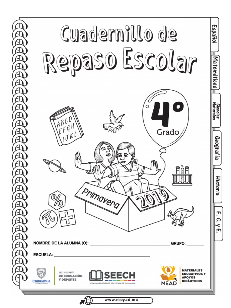 1 Cuaderno-de-vacaciones-4-Primaria-CUARTO-GRADO PDF | PDF | México ...