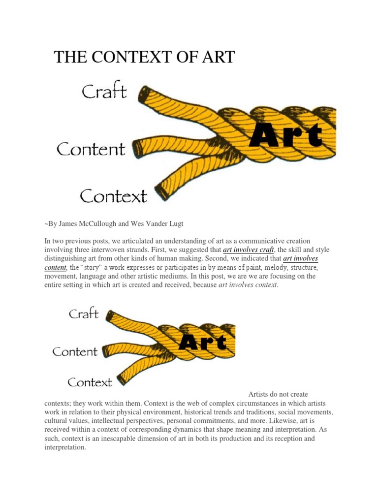 The Context of Art: Art Involves Craft Art Involves Content | PDF ...