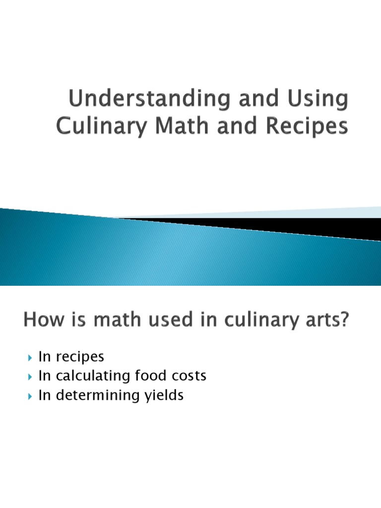 Culinary Math | PDF