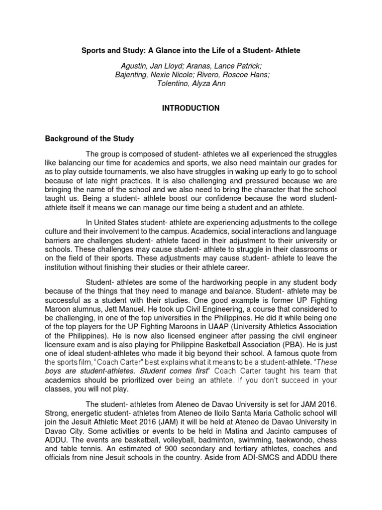 Balancing Academics and Sports: Student-Athletes | PDF | Qualitative ...
