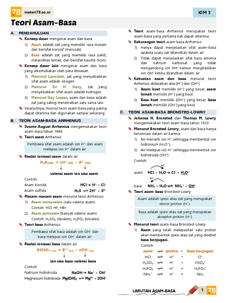 Teori Asam Basa | PDF