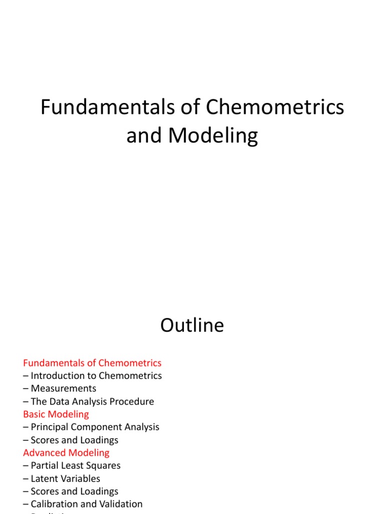 Chemometrics Fundamentals and Modeling | PDF