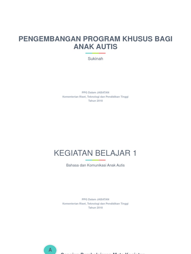Modul 4 Program Khusus Autis (KB1) | PDF