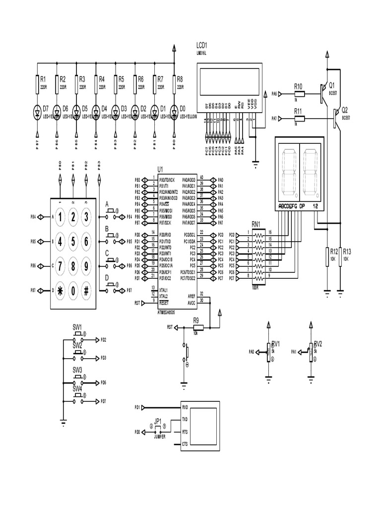 Skema Modul Hardware Praktikum Avr Uc1 | PDF