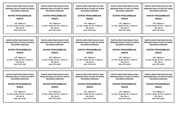 Kupon Snack | PDF
