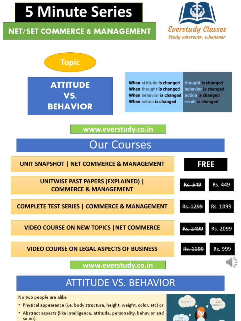 Attitude Vs Behaviour Pdf Attitude Psychology Job Satisfaction