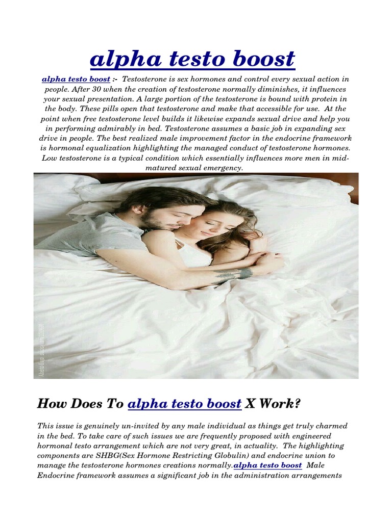 Alpha Testo Boost: How Does To X Work? | PDF | Testosterone | Vasodilation