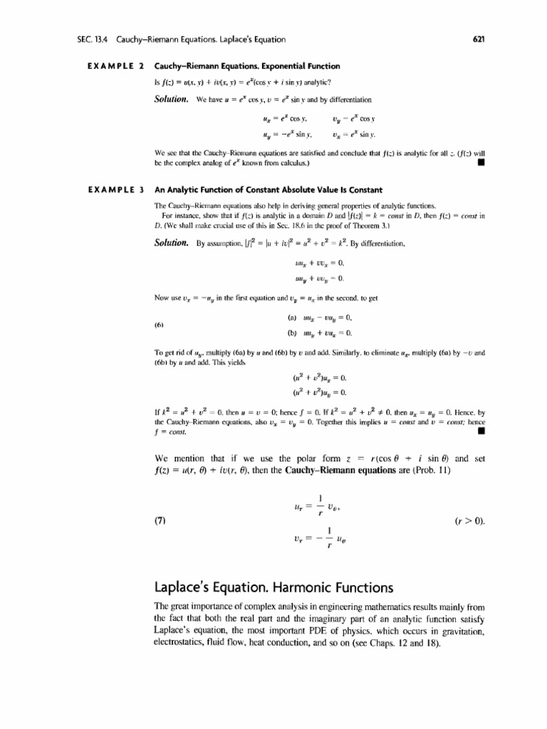 Analytic Functions and the Cauchy-Riemann Equations | PDF | Exponential Function | Trigonometric ...