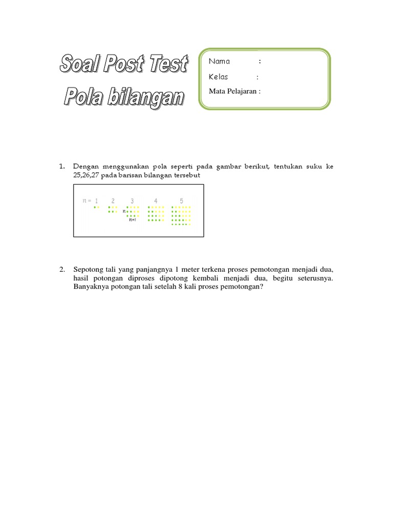Soal Post Test | PDF