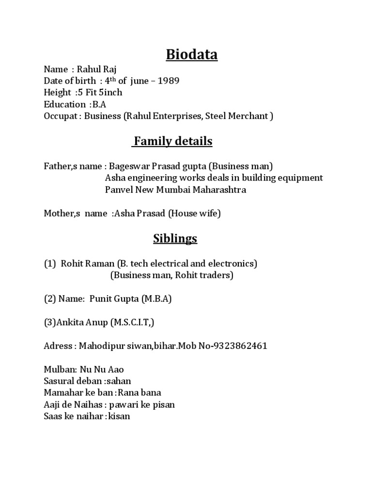 Biodata | PDF
