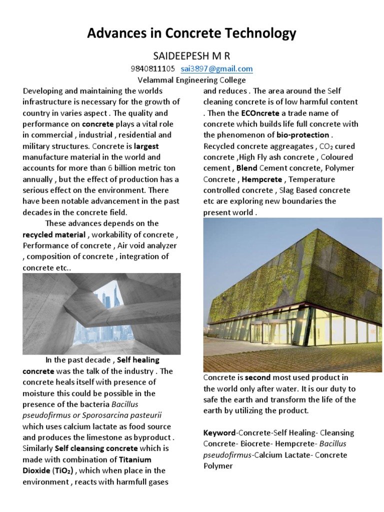 Advances in Concrete Technology | PDF | Concrete | Cement