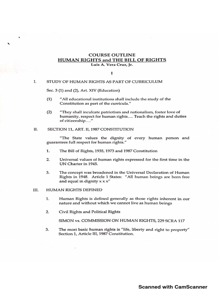 Human Rights Outline | PDF