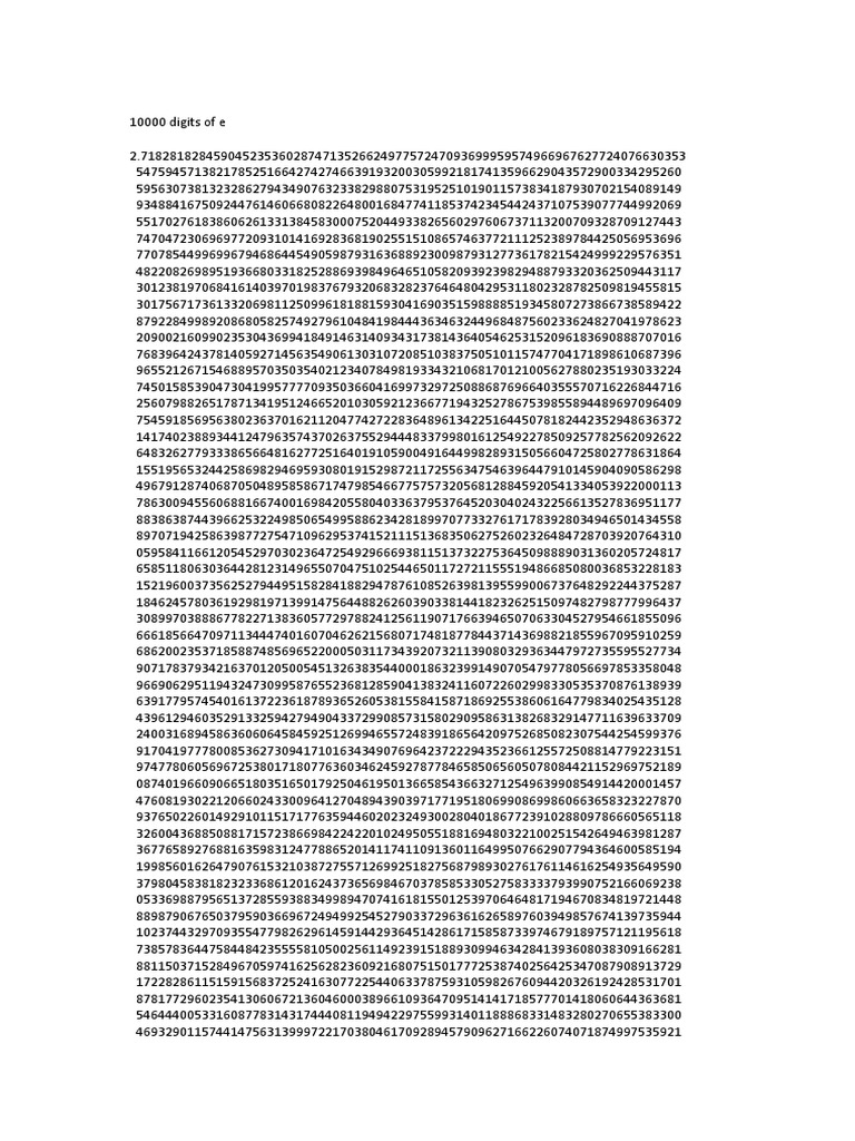 Digits of e | PDF