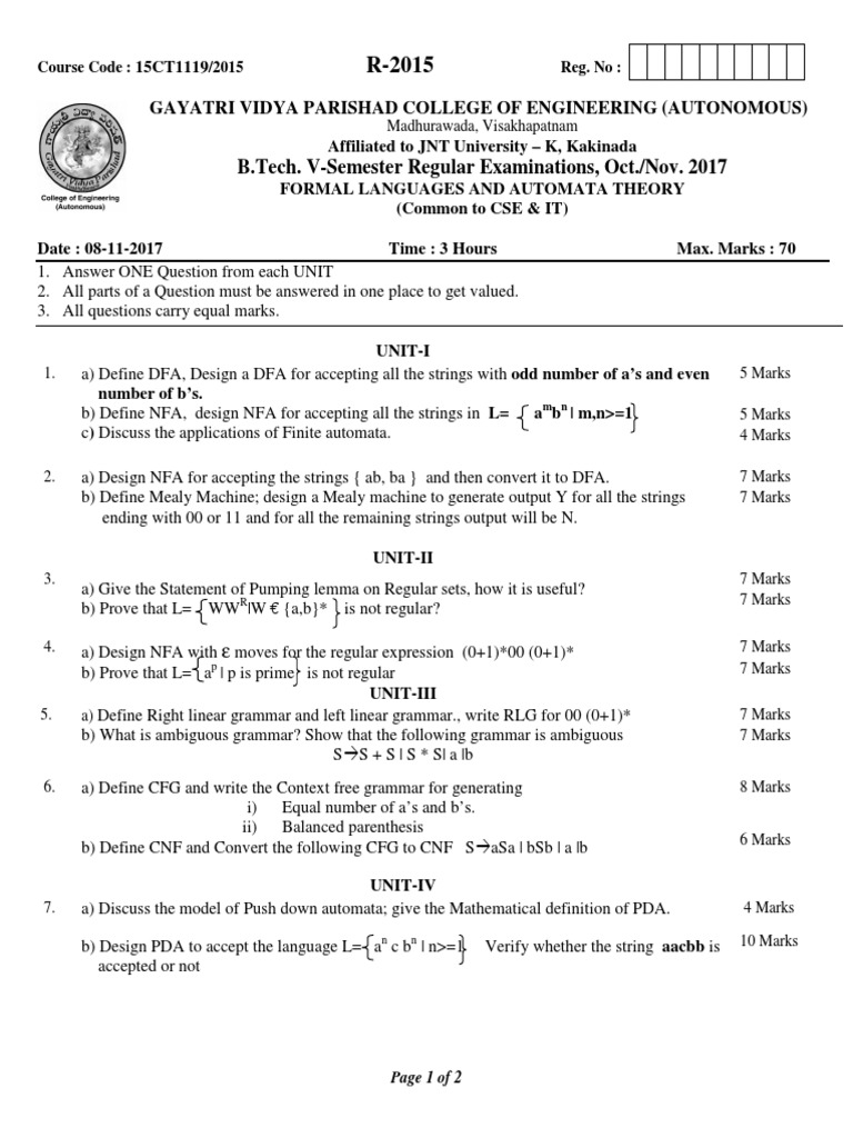 Flat Question Papers | PDF | Models Of Computation | Metalogic