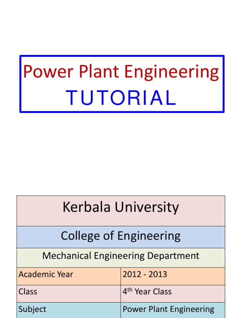 Power Plant Tutorial Sheets PDF | PDF | Boiler | Steam Engine