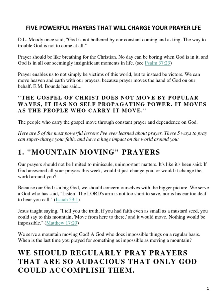 Five Powerful Prayers That Will Charge Your Prayer Lfe | PDF | Shadrach ...