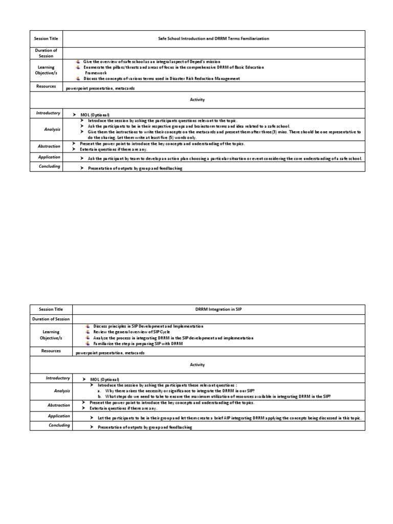 Sample Session Guide | PDF | Understanding | Concept