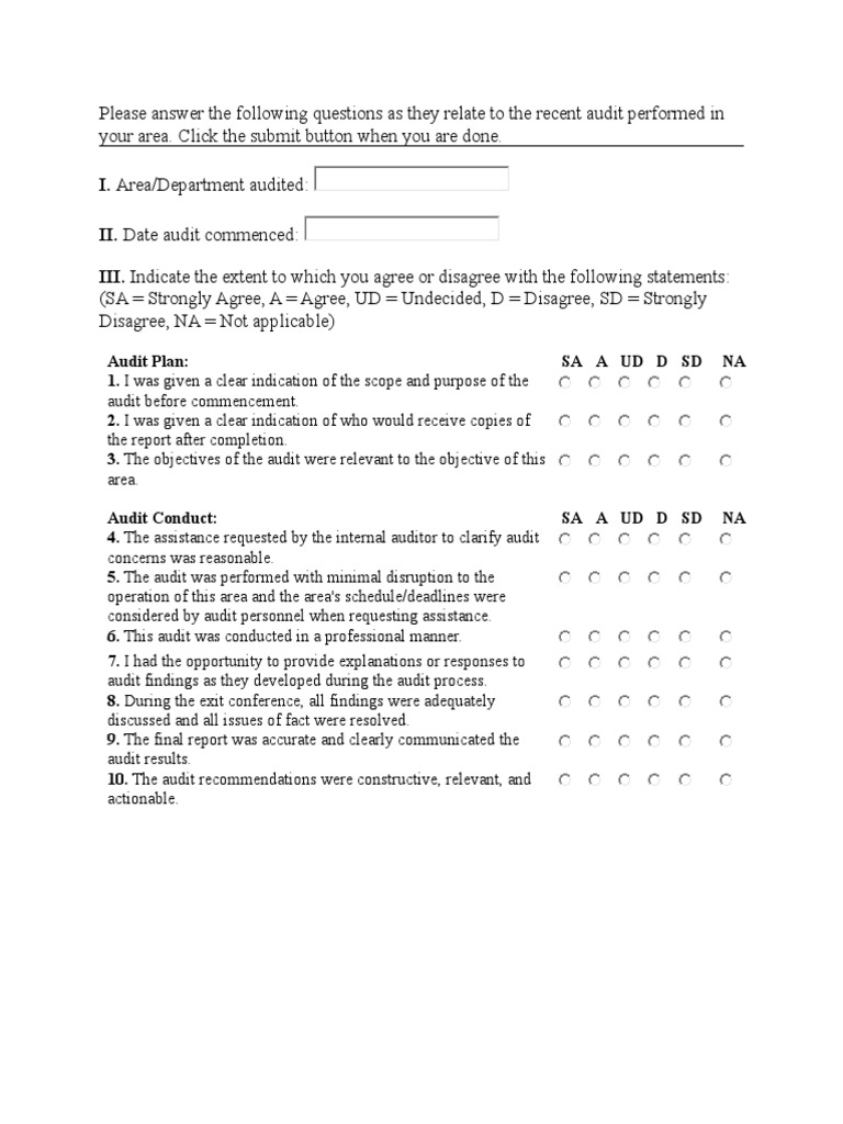 Internal Audit Training Evaluation Form - 1 | PDF