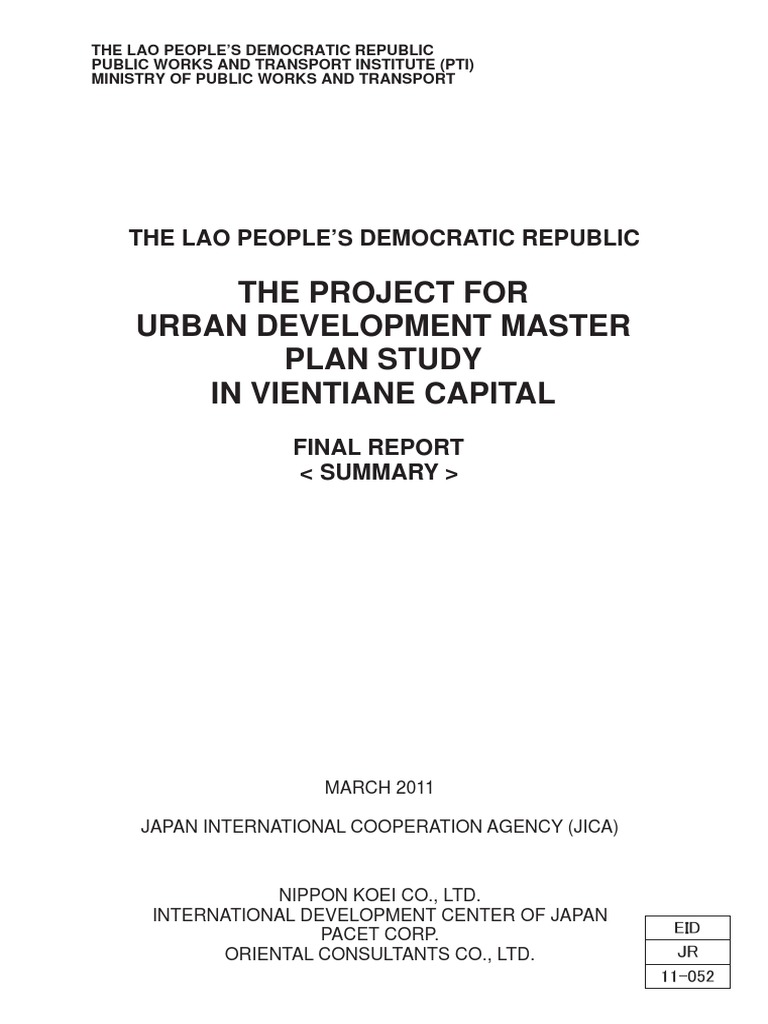 Vientiane Urban Development Master Plan | PDF | Laos | Infrastructure