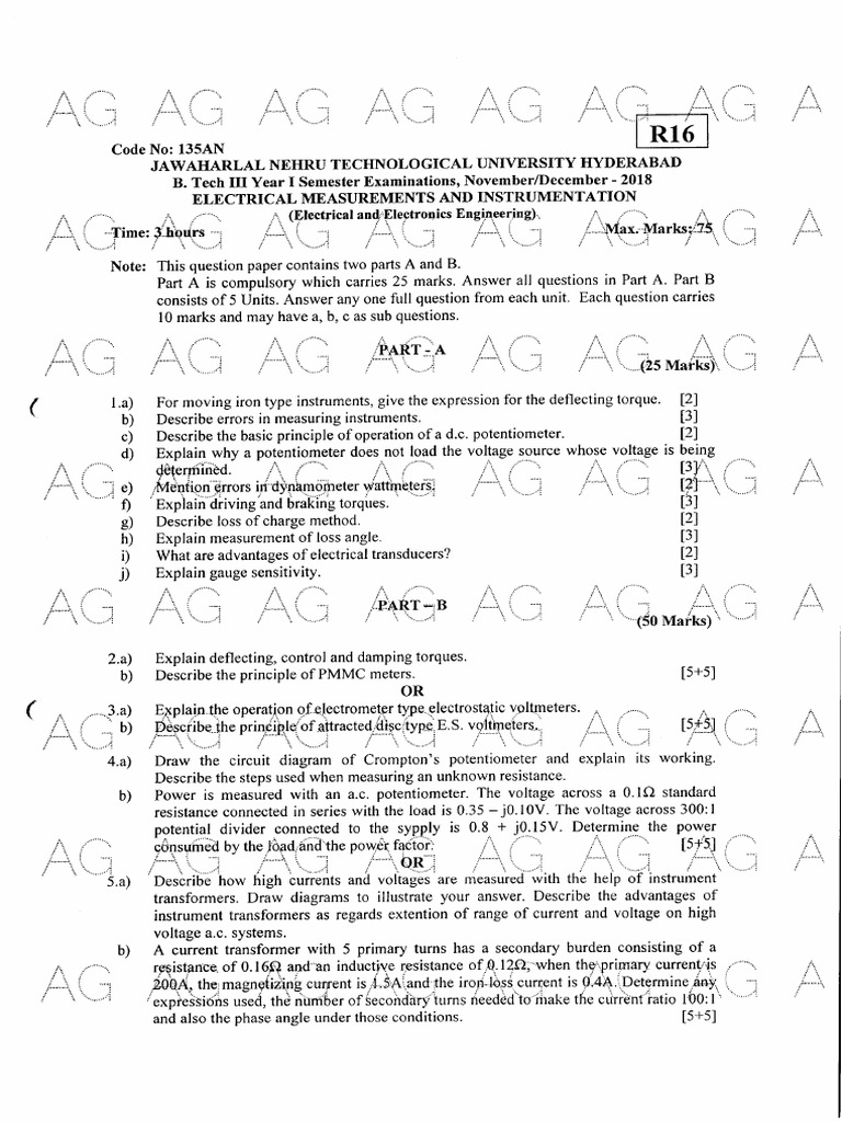 Electrical Measurements and Instrumentation PDF | PDF