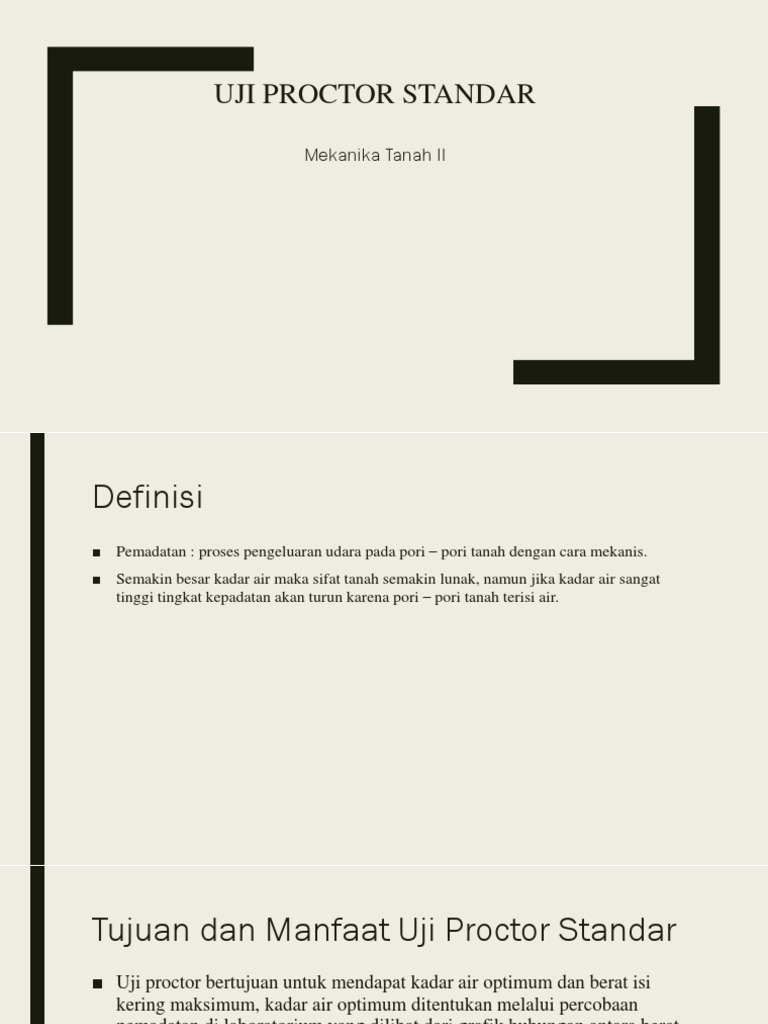 Uji Proctor Standar | PDF