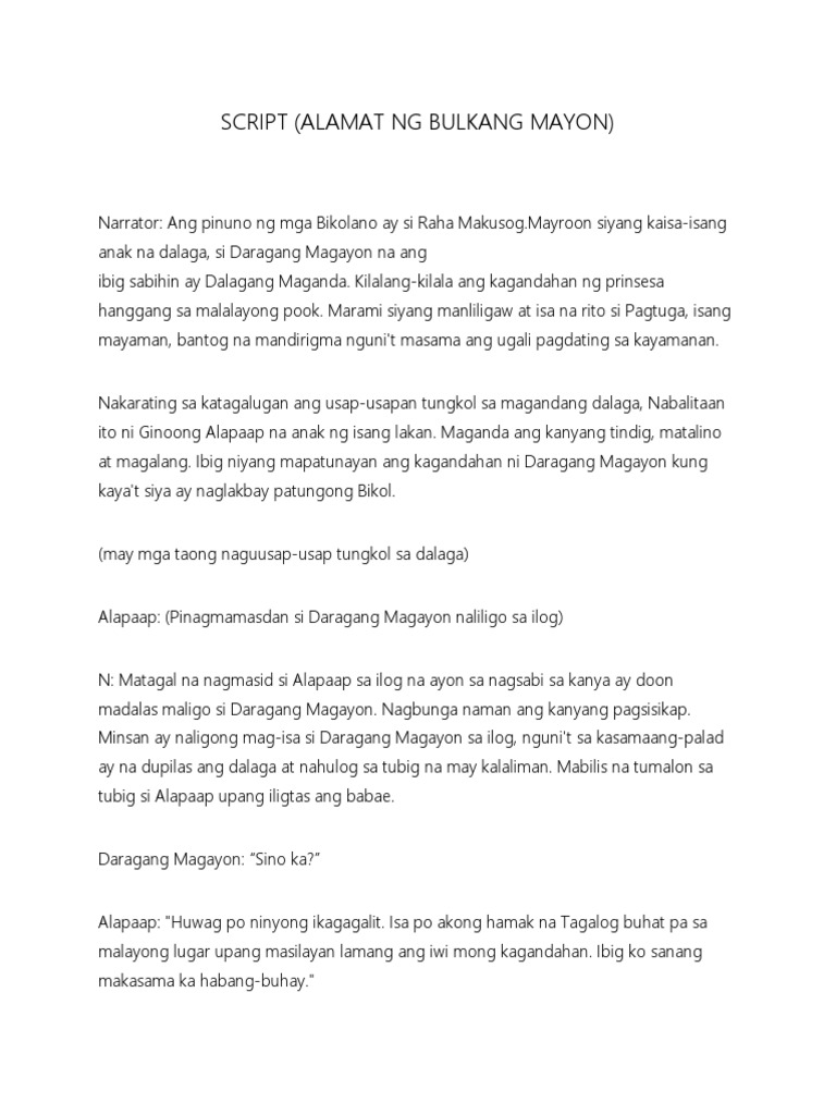 Script NG Bulkang Mayon | PDF