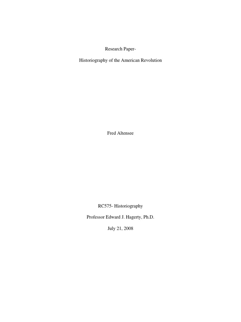 American Revolution Historiography Analysis | PDF | American Revolution ...