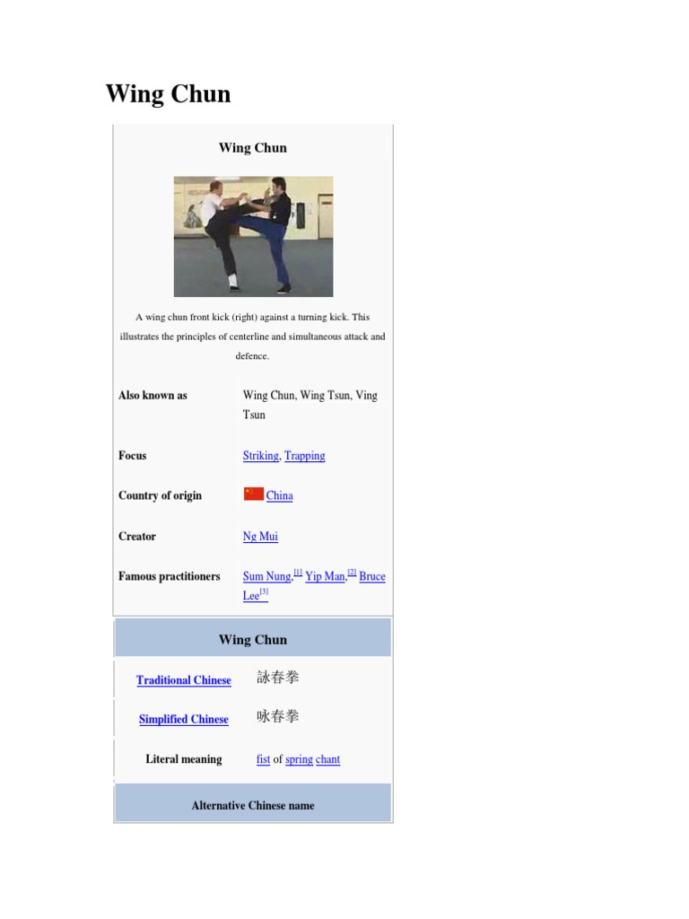 Wing Chun | PDF | Wing Chun | East Asian Martial Arts
