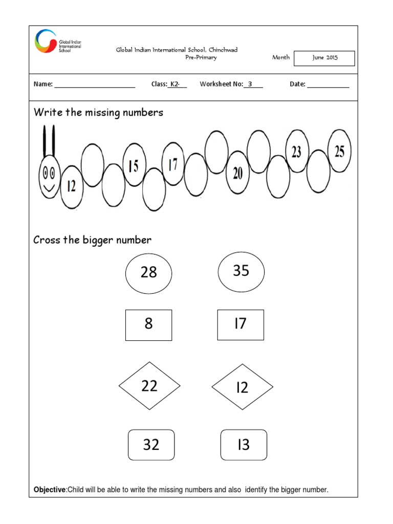 KG2 - Maths Worksheet | PDF