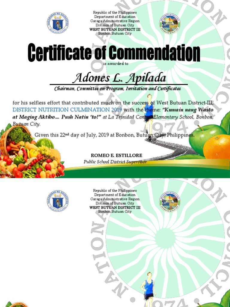 Nutrition Month Certificate | PDF