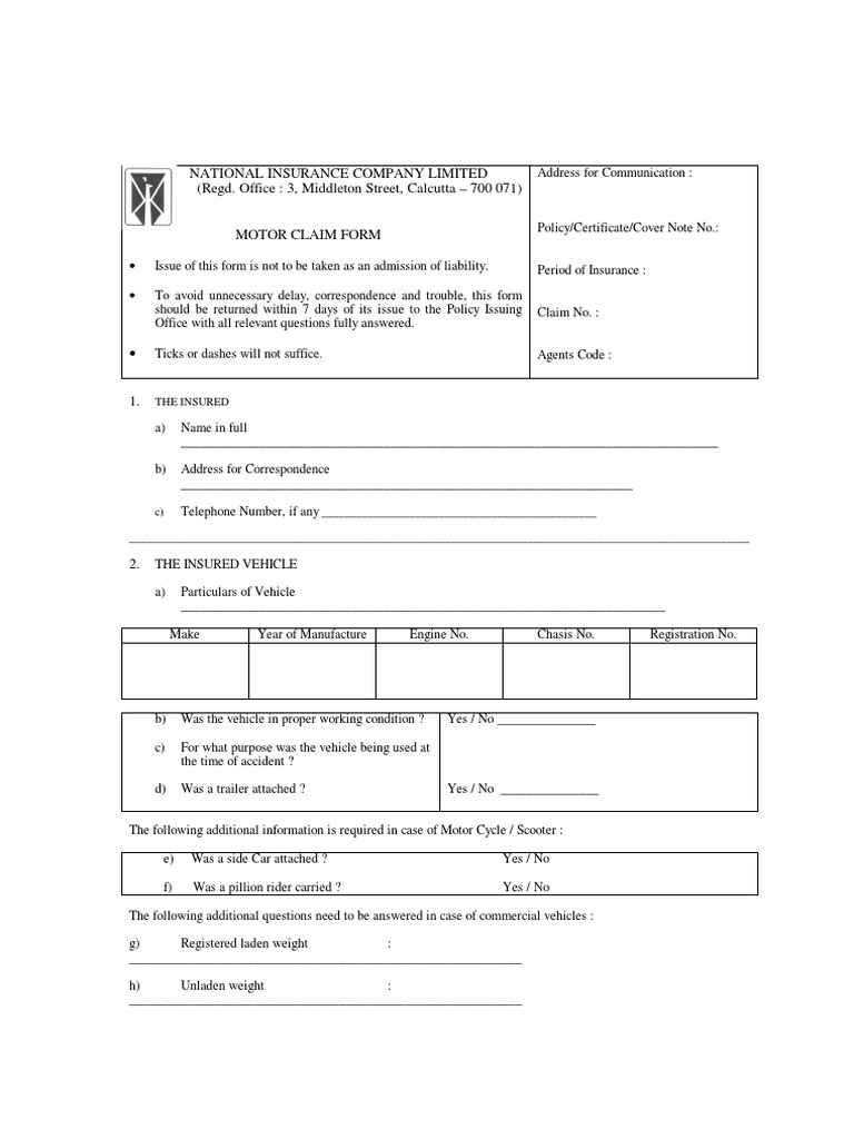 National Insurance Company Limited (Regd. Office: 3, Middleton Street ...