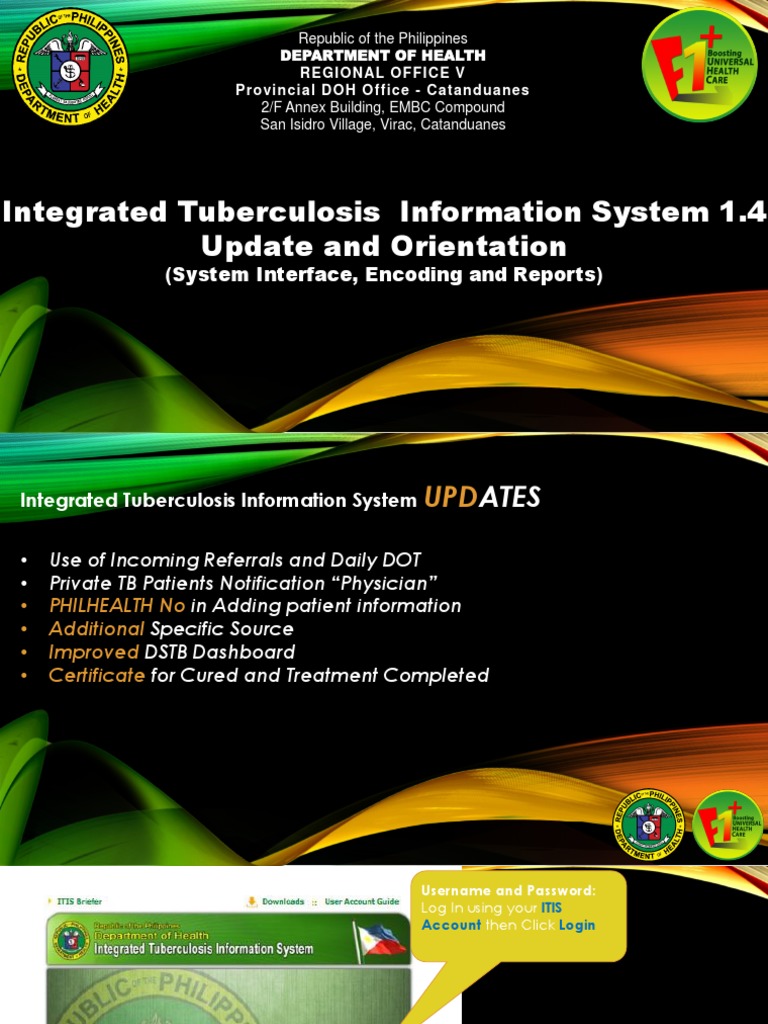 Integrated Tuberculosis Information System 1.4 Update and Orientation ...